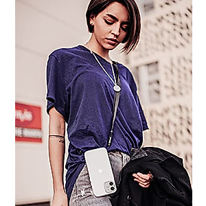 Ringke Air Shoulder Strap Compatible with iPhone 12 Case, Crossbody Neck Lanyard with Clear TPU Silicone Phone Cover for 6.1-inch (2020) - Clear