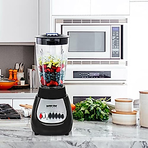 Better Chef Classic 10-speed Blender | 6-cup | BPA-free Acrylonitrile Styrene Polymer Jar (Black)