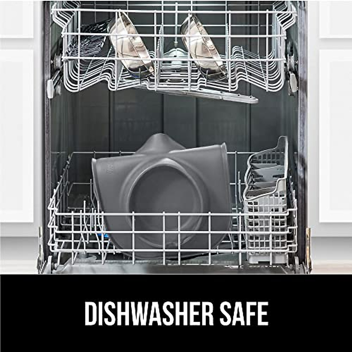 Gorilla Grip Slip Resistant Pet Bowls and Silicone Feeding Mat Set, Catch Water and Food Mess, Raised Edges for No Spills, Stainless Steel Cat and Dog Dish Bowl for Small and Large Pets, 2 Cups Gray