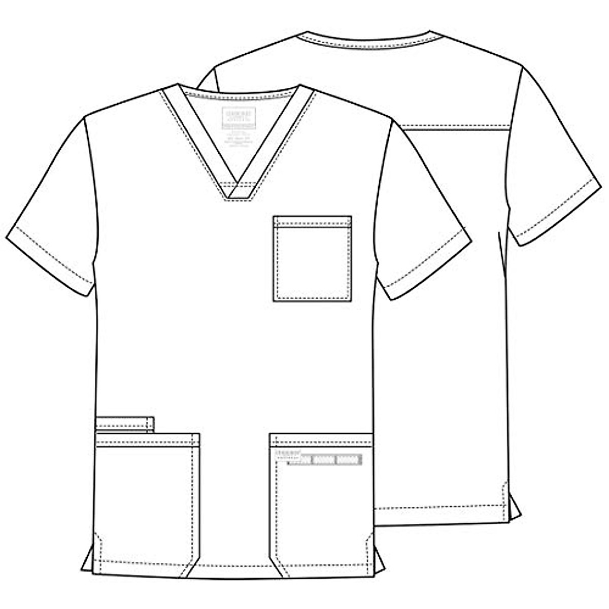 Cherokee Scrubs for Men Workwear Professionals V-Neck Four-Pocket Scrub Top WW695, L, Black