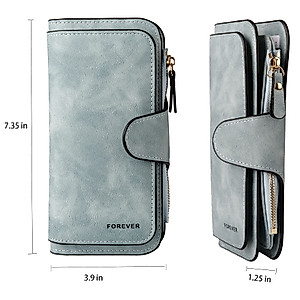 BOHONG Women Wallet Large Capacity Cards Cash Holder Leather Wristlet Clutch Wallets for Ladies Girls