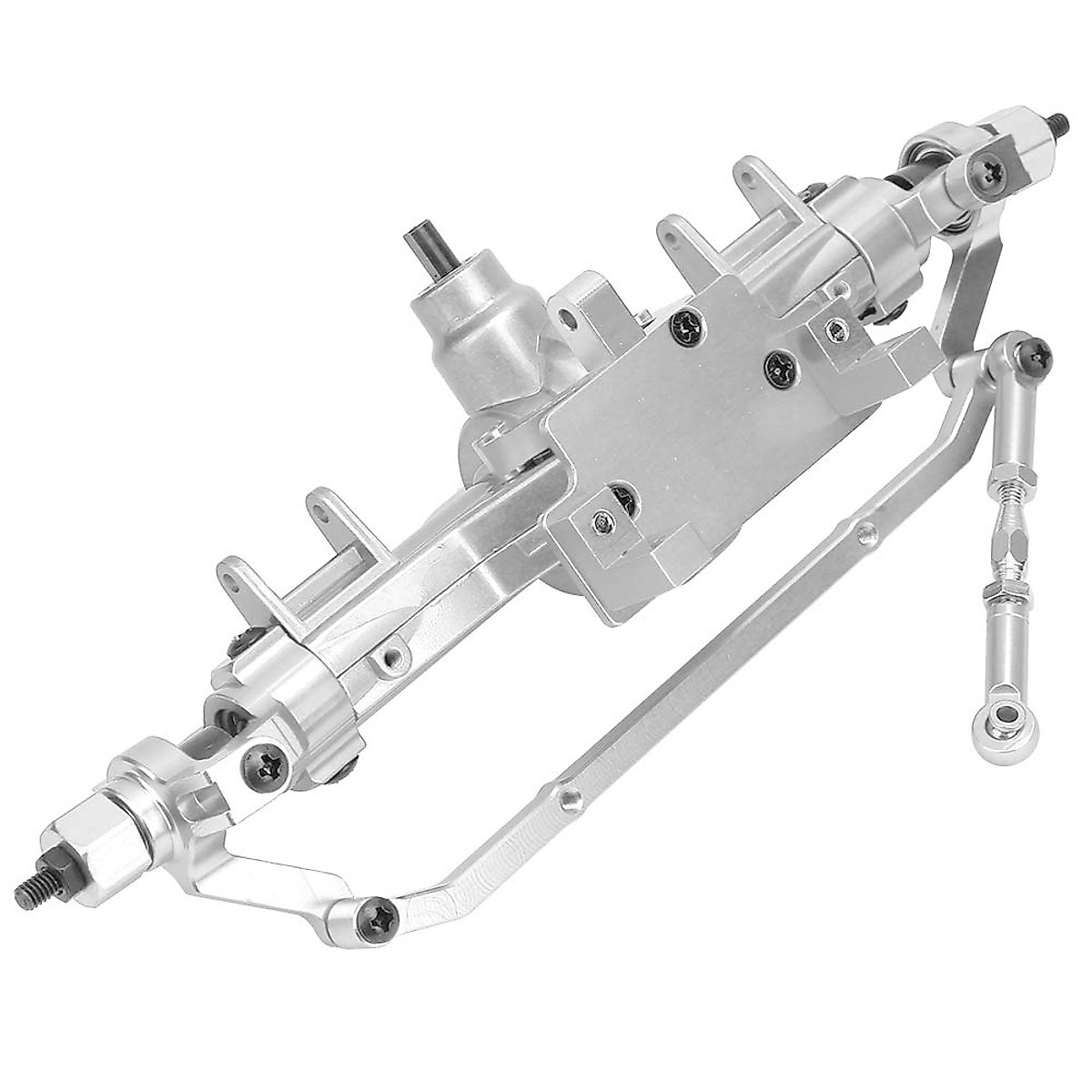 Dilwe RC Car Metal Front Axle Upgrade Part for HSP 94180/RGT 18000 1/10 Crawler-Type Truck Toy Cars, RC Axles CNC Metal RC Axles RC Accessories(Silver)