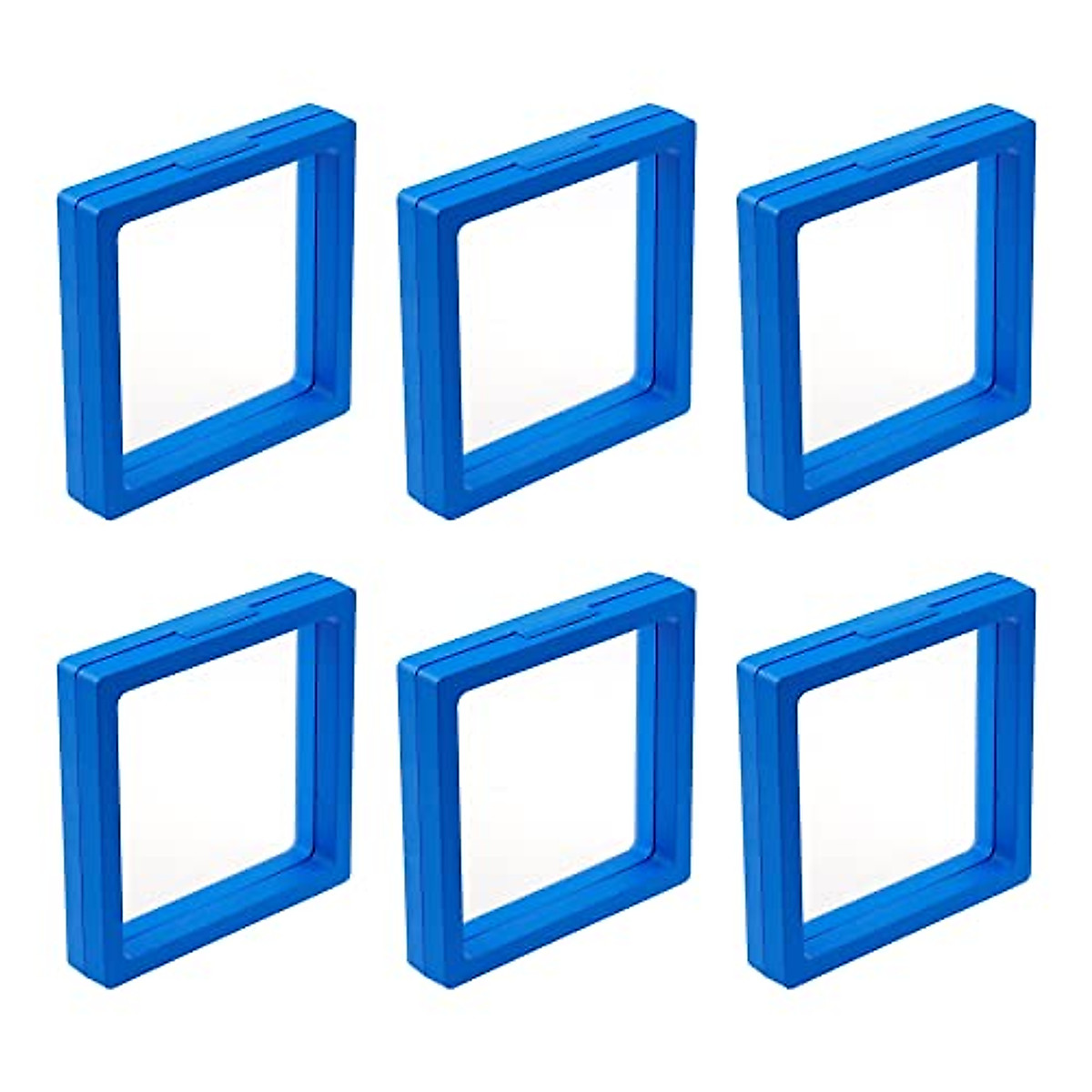 WDONAY Jewelry Storage Suspension Box Square Jewelry Storage Box PE Plastic Film Storage Box，4.33"×4.33"×0.79" Blue 6 PCS