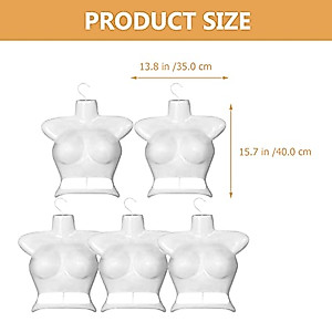 Zerodeko 5pcs Female Hollow Back Mannequin Torso Back Body Torso Dress Form T Shirt Display Bikini Hanger Swimming Clothes Display Rack with Hanging Hook