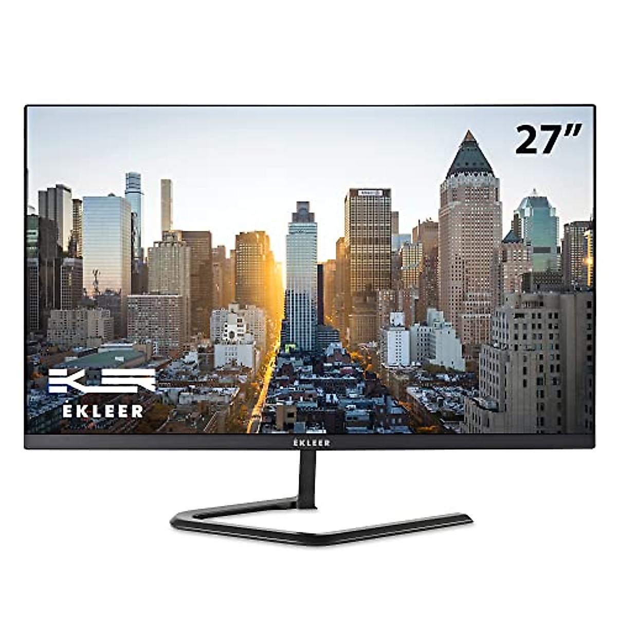 EKLEER 27 inch Ultra Thin Bezel Computer Monitor, FHD 1080p, IPS Display, HDMI, USB Type-C, 2 x USB A Hub, 75hz, Fast Charging & Mirroring Compatible with iPhone 15 Plus Pro Max/MacBook Air Pro