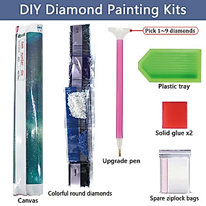 Rousp DIY 5D Diamond Painting Kits for Adults Diamond Art Star Lake Diamond Painting Full Drill Crystal Rhinestone Diamond Embroidery Craft Kits for Home Wall Decor Gifts, 27.5 X 15.7inch