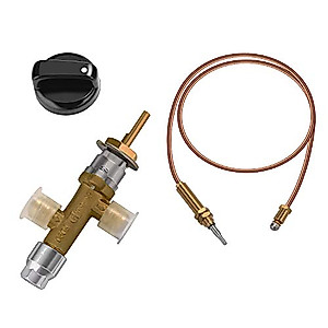 WADEO Low Pressure LPG Propane Gas Fireplace Fire Pit Flame Failure Safety Control Valve Kit, Low Pressure Propane Fire Pit Replacement Part with 3/8" Flare Inlet & Outlet