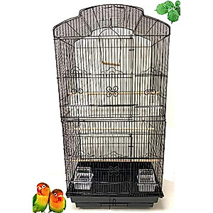 Large Open Top Canary Parakeet Cockatiel Lovebird Finch Bird Cage - 18" Length x 14" Depth x 35" Height