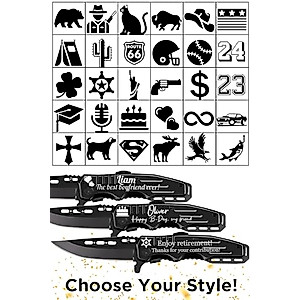 Grand Way Personalized Gift for Men - Customized Pocket Knife Engraved Gifts Dad Husband Custom Knives Idea Birthday Christmas Valentine's Day Anniversary Stocking Stuffers 6681 PS