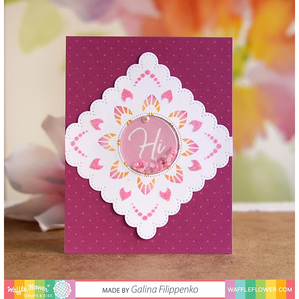 Waffle Flower Shaker Cover - Slim Circles - 1/8" Deep Low Profile Plastic Clear Shaker Pourch Covers to Create Shaker Cards to Send Through Regular Mail. 2.2", 1.45", and 0.7" Circles
