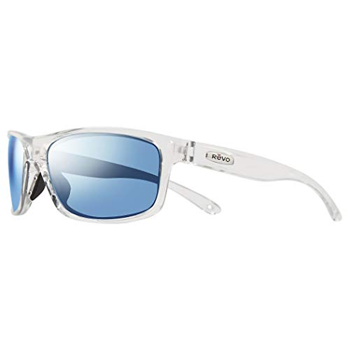 Revo Harness: Polarized Filters UV, Rectangle Sport Wrap Sunglasses, Crystal Frame with Blue Water Lens, 0 (RE 4071)