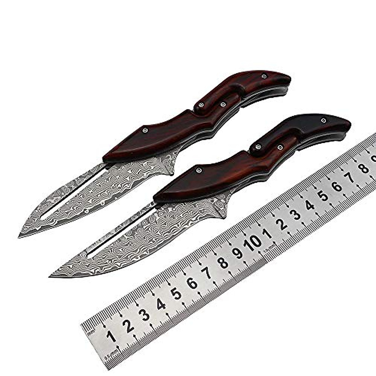MASALONG Residual Wings KNI191 Damascus folding collection knife (Straight back)