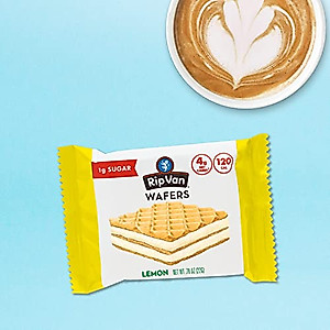Rip Van Wafels Lemon Cookies, 16 Count, 1g Sugar, 4g Carbs, Vegan, Keto Friendly, Low Calorie, 0g Trans Fat, 120 Calories, 6g Fiber