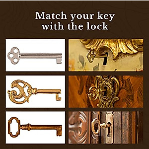 UNIQANTIQ HARDWARE SUPPLY Brass Plated Hollow Barrel Skeleton Key for Grandfather Clock Doors, Cabinet Doors, Dresser Drawers, Desk - Antique, Vintage, Old Furniture | KY-2 (2)