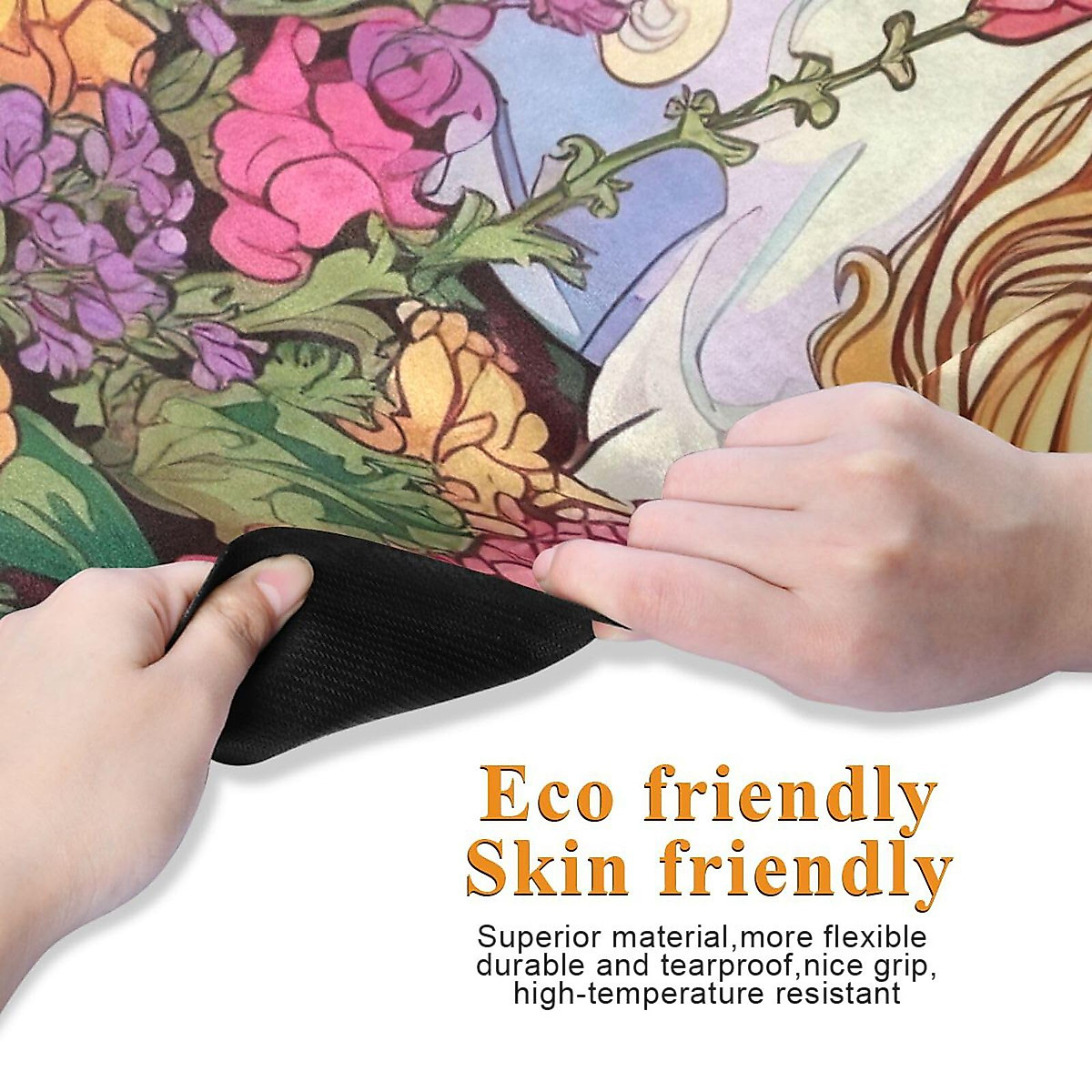 GOODOLD Unicorn Yoga Mat, 71 x 26 Inch Non-slip Yoga Mats Folding Travel Exercise Mat Indoor Outdoor Gym Pilates with Storage Bag for Women Men