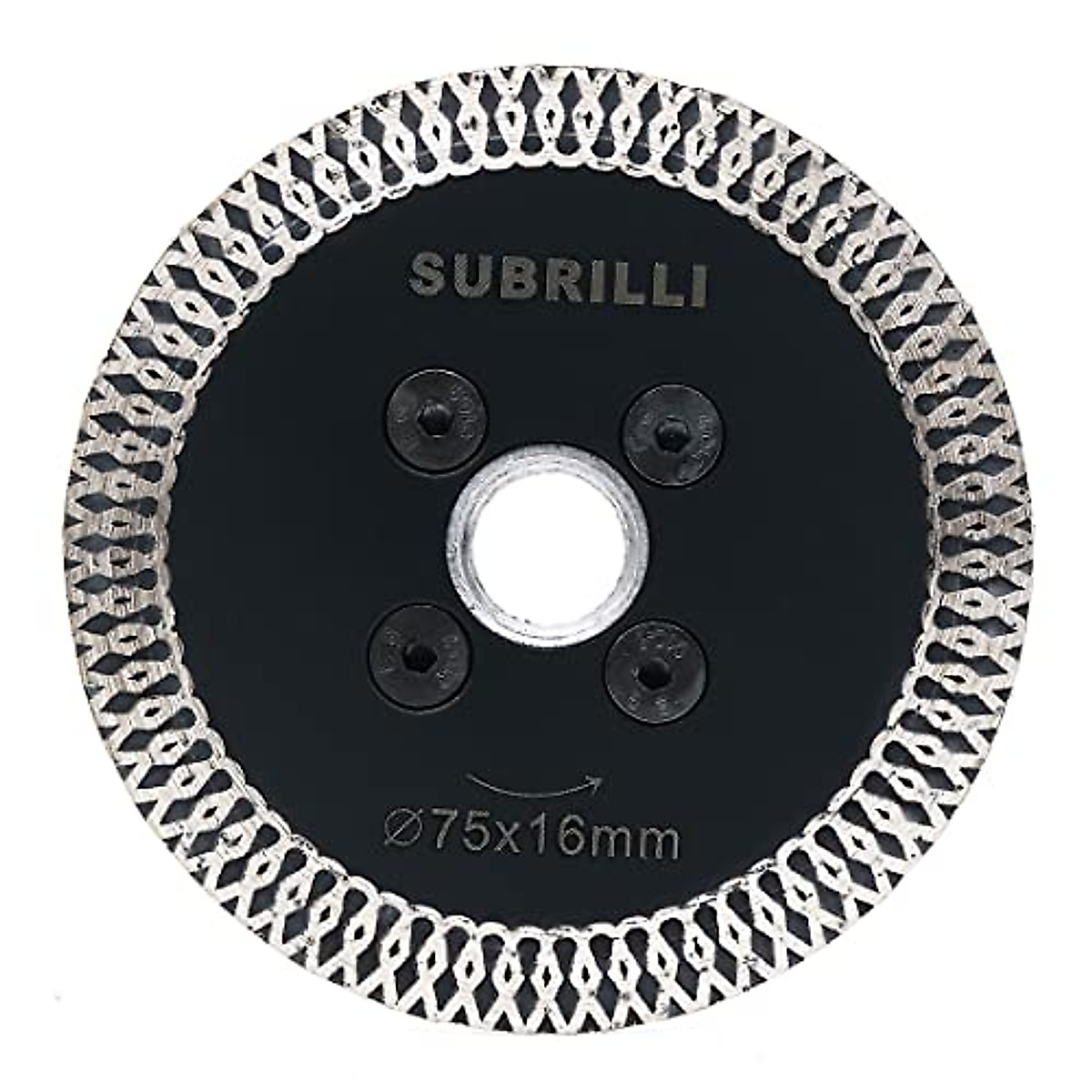 SUBRILLI 3 Inch Diamond Saw Blade Turbo Segment Carving Cutting Disc with Removable 5/8-11 Thread for Stone Granite Tiles