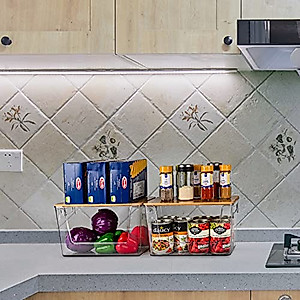 Hudgan Clear Stackable Storage Bins Acrylic Open Front Bliss Bins with Lids for Organizing The Home Edit Holder Dispenser Containers