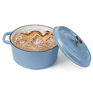 Dutch Oven Pink,Enameled Cast Iron Dutch Oven with Lid, 5.25 Quart Round Nonstick Enamel Cookware Crock Pot,Dutch Oven with Dual Handle and Cover Casserole Dish 9.45 Inch