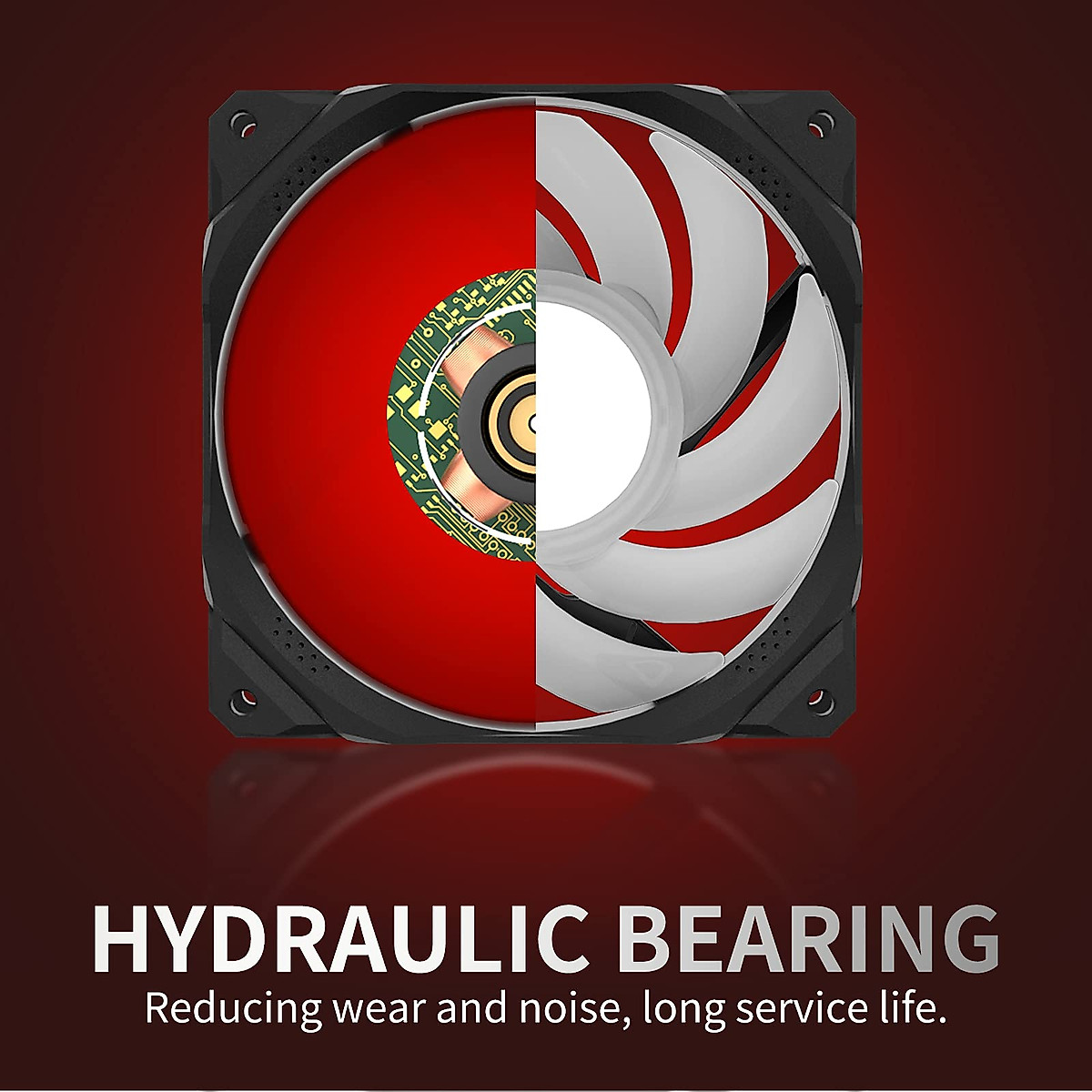 novonest 120mm PC Case Fan,3-Pin Red Led High Performance Mirror Cooling Fan,Low Noise High Airflow Ultra Quiet Computer Fan for PC Cases,Long Life Bearing Computer Cooling Fan,UA01RD3(3-Pack)