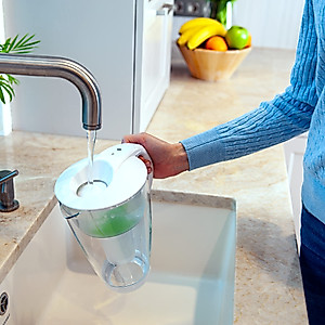 DAFI Glass Water Filter Pitcher with Alkaline Filter | 64 oz | waterdrip Water Purifier for Drinking Water, Clearly Filter jug, Water purifer | White LED, BPA-Free | Made in Europe