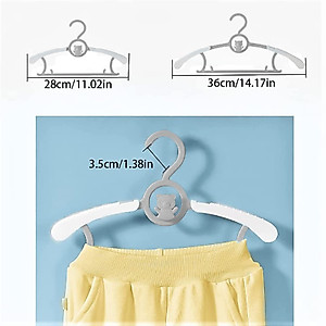 HGYZE Baby Closet Hangers with 42cm Customizable Separators for Nursery Drawer, Extendable Infant Pant Rack for Newborn Clothes -20pcs Grey Gifts & Deep Dividers for Girl Boy Toddler Kids Child