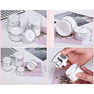 Roiper Cream Jar Vacuum Bottle, Makeup Lotion Travel Container Push Down Pump Dispenser, 15/30/50 ML Refillable Portable Airless Pump Bottles