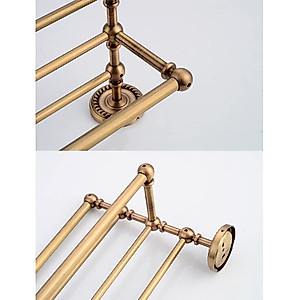 Towel Rack Antique Towel Rack Hanger, Copper Towel Rack, Bathroom Toilet Perforated Towel Rail, Bronze Towel Holder Towel Shelf