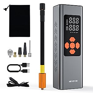 NEXPOW Tire Inflator Portable Air Compressor – Cordless 150 PSI Air Compressor with Digital Dual Screen, 7500mAh Battery, LED Light, for Cars, Motorcycles, Bikes, Balls, and More