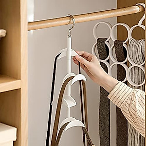 MYBOLE Purse Hanger for Closet, Purses Handbags Hangers 360° Rotating Handbag Hanging Hook Bag Storage Space Saver with 4 Hooks, Hanging Storage Organizer Hanger for Storing Purses, Backpacks, 4 PCS