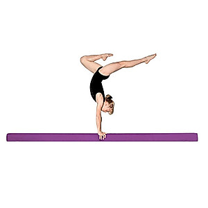 Athletic Bar Expandable Gymnastics Kip Bar Set with Balance Beam, 6'x4' Mat for Kids, Horizontal Bar Junior Gymnastic Training Exercise Gymnast Home Gym Adjustable 3 to 5 FT Fiberglass Rail (Pink)