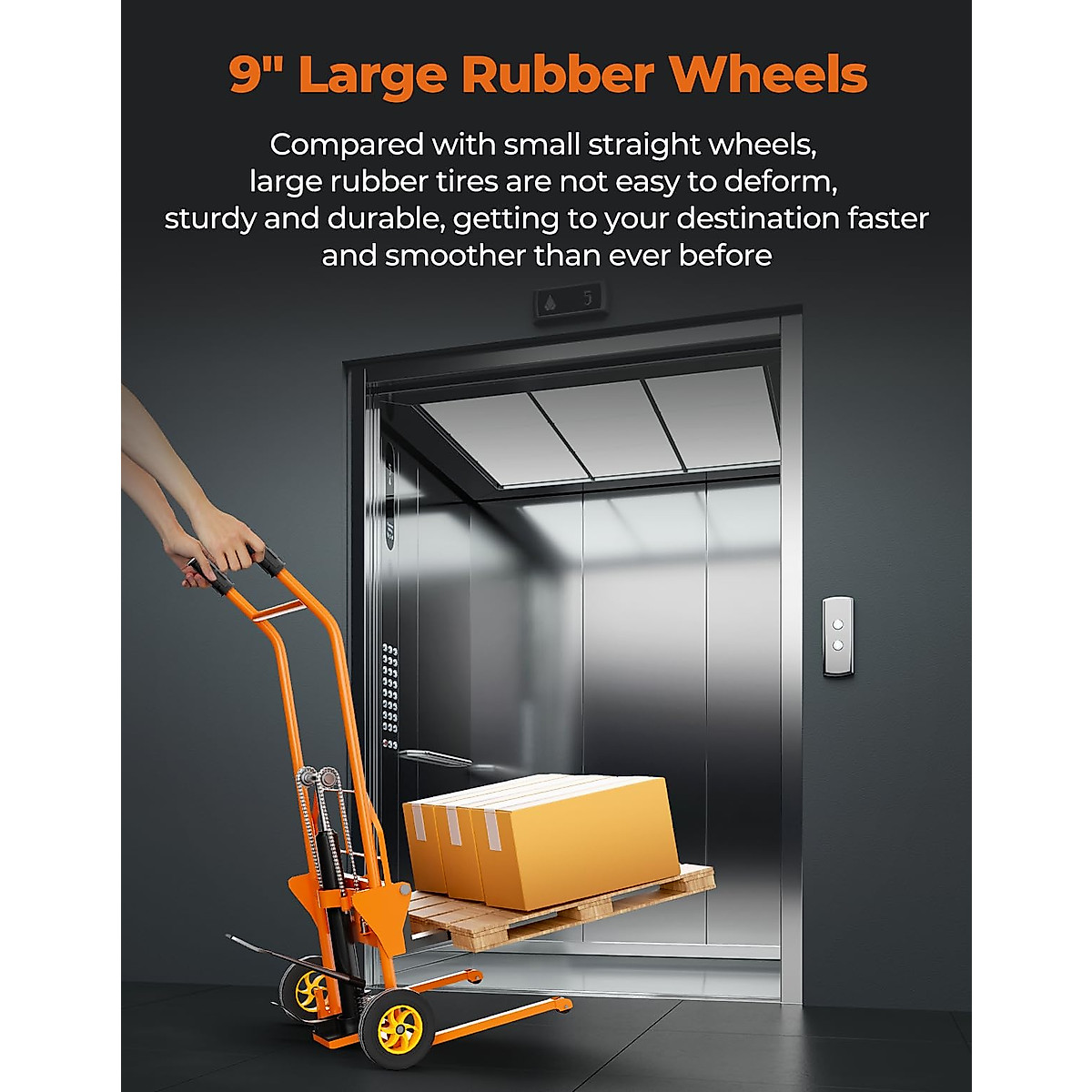 Arczorix Hydraulic Material Lift Winch Stacker 441 Lbs 36” Max Lift with 9" Thick Rubber Wheels Removable Flat Bed 18.5" Thick Fork Arm, Pallet Truck Dolly Lift Table Fork Lift