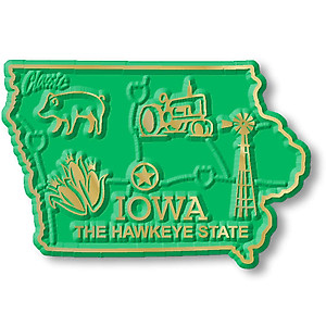 Iowa Small State Magnet by Classic Magnets, 2.3" x 1.6", Collectible Souvenirs Made in The USA