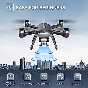 Holy Stone HS700E 4K UHD Drone with EIS Anti Shake 130 FOV Camera for Adults, GPS Quadcopter with 5GHz FPV Transmission, Brushless Motor, Easy Auto Return Home, Follow Me and Outdoor Carrying Case