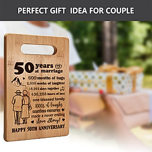 50th Anniversary Wedding Gifts for Couple, 50 Years Anniversary Wedding Gifts, Wedding Anniversary Cutting Board, 50 Years as Mr and Mrs, 50 Year Golden Wedding Gifts for Him Her, Husband Wife