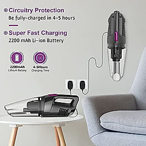 whall Handheld Vacuum Cordless, 8500PA Strong Suction Hand Held Vacuum Cleaner with LED Light, Lightweight Mini Car Vacuum Cordless Rechargeable, Portable Hand Vacuum Cleaner for Car, Home and Pet