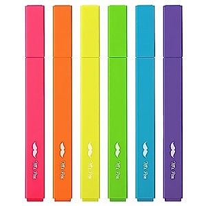 Mr. Pen- Aesthetic Highlighters, 6pcs, Chisel Tip, Vibrant Colors, Highlighters Assorted Colors, Bible Highlighters and Pens No Bleed, Cute Highlighters, No Bleed Highlighters for Bible Pages No Bleed