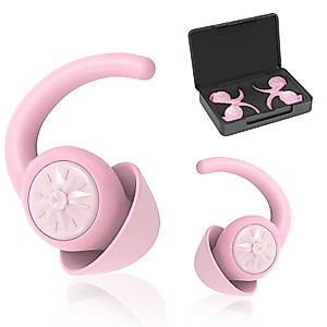 Ear Plugs for Sleeping Noise Cancelling 2 Pairs Noise Reduction Earplugs for Sleep Soft Silicone Hearing Protection Earplug for Snoring Work Construction Noise Sensitive Pink