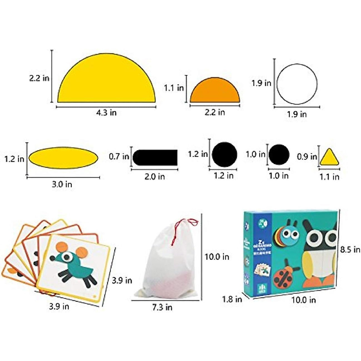 KUTOI Creative Animal puzzles for kids ages 3-5 | wooden shape puzzles for kindergarten classroom play - Educational Tangrams Game Brain Teaser Toy - Ideal STEM brain puzzles for kids.