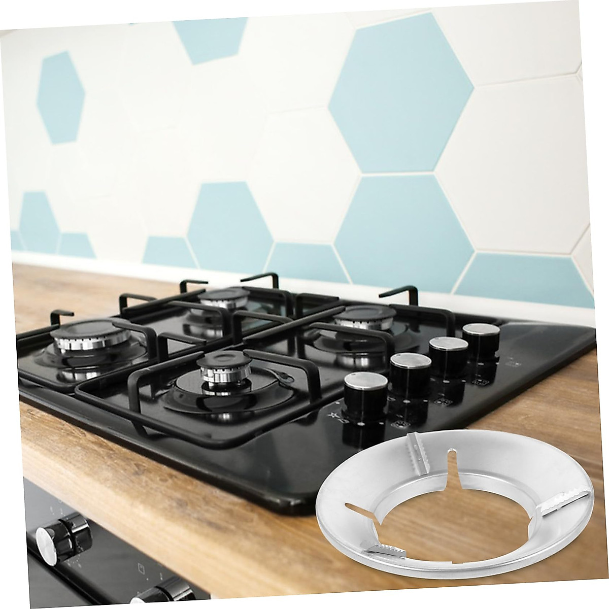 Cabilock Wok Rack Iron Gas Stove Wok Support Ring Wok Support Stand Energy Saving Cooktop Range Pan Gas Cover for Home Restraurant Hotel (Silver)