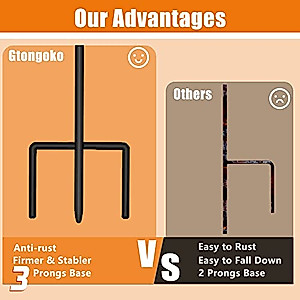 Gtongoko 32 Inch Adjustable Shepherds Hook 4 Pack Matte Black, Outdoor Garden Hook for Lanterns, Adjustable Height 21 to 32 Inch