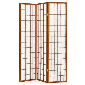 Magshion 5.9ft Folding Screen Room Divider Oriental Furniture 3-Panel Shoji Room Partitions and Dividers Wooden Grid Screen Wall Divider for Business Restaurant Privacy Screens