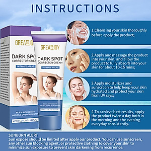 Greatojoy Underarm Cream - Dark Spot Corrector Cream – for Face, Body, Underarm, Armpit, Neck, Back, Legs, Elbows, Intimate Areas - for an Instant Result (2OZ/60ML)