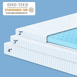 subrtex 2 Inch Gel-Infused Memory Foam Mattress Topper High Density Cooling Bed Topper Pad Removable Fitted Cover Ventilated Design (California King)