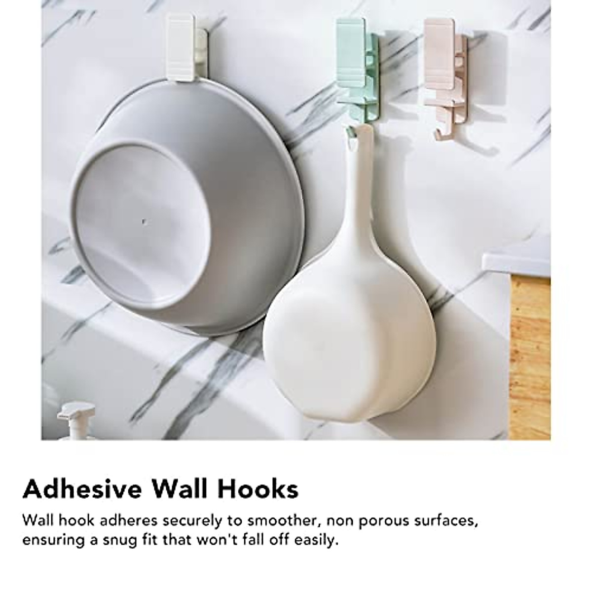 plplaaoo 4Pcs Bathroom Hooks,Adhesive Hooks,Waterproof Anti Slip Good Stickiness Towel Hooks,Large Utility Wall Hooks for Kitchen,Living Room,Bathroom,Bedroom