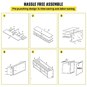 VEVOR Power Tool Organizer, Wall Mount Drill Holder, 10 Drill Hanging Slots Drill Charging Station, 2 Shelf Cordless Drill Storage, Polished Plywood Toolbox for Saw, Impact Wrench, Screwdriver Drill
