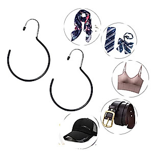 GXLQIJU Belt Ring Hanger Scarf Hangers,Multi-use Hanging Hook Closet Organizer for Belts,Shawls Scarves,Ties,Hat Rack(5 Pack, Black)