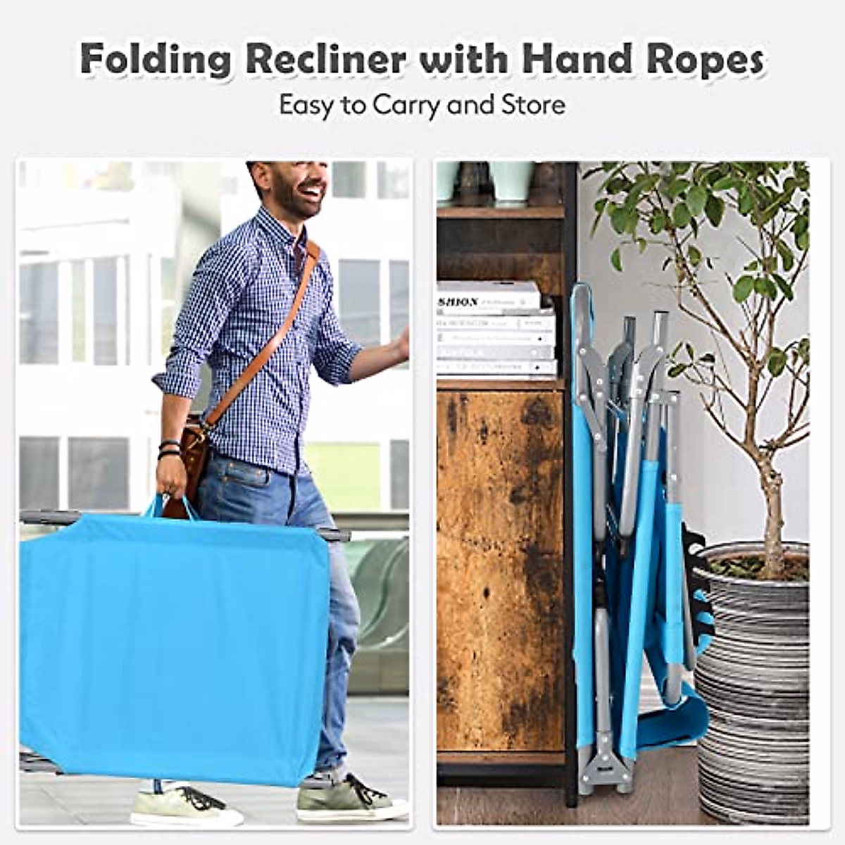 Tangkula Beach Chaise Lounge Chair with Hole for Face, Patio Folding Adjustable Reclining Beach Sunbathing Chair with Side Pocket, Portable Face Down Tanning Chair for Outdoor Backyard Poolside (2)