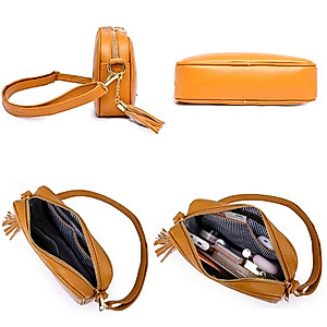 Baolab Slim Crossbody Bag with 2 Removable Shoulder Straps for Women Ladies Small Satchel Handbag Fashion Chic PU Leather (Pink)