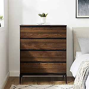 BOWERY HILL Farmhouse 36" Urban 4-Drawer Chest in Dark Walnut