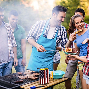 XINRUI Can Coolers Sleeves,6 Pack USA Flag Reusable Beer Bottle Cup Insulator 12 oz Neoprene Hot and Cold Drinks Soda Cover for Events or Weddings Bachelorette Parties Funny Party Supplies(Flag)